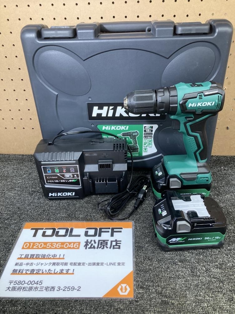 【買取実績】HiKOKI ハイコーキ コードレス振動ドライバドリル DV18DD 2XCZ 18V バッテリ2個充電器セット【「大阪府藤井寺市」からご来店】松原店